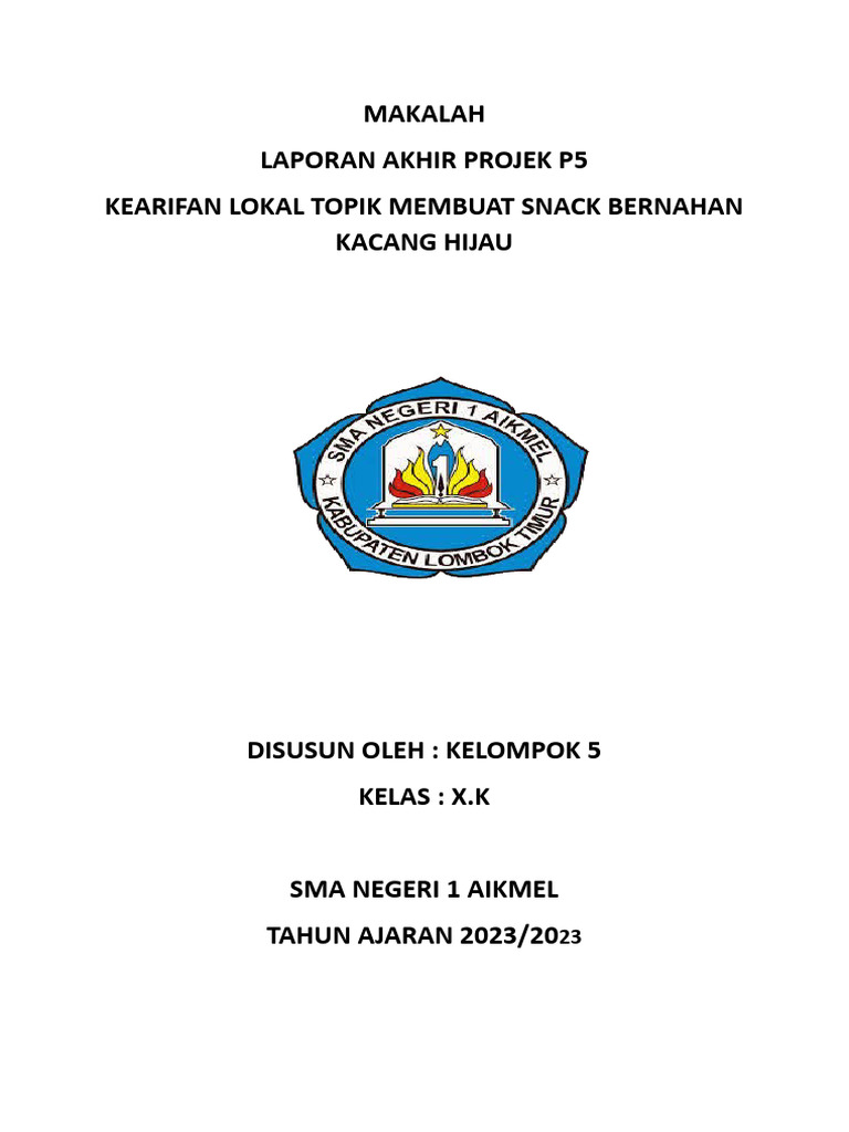 Laporan Akhir Project P5 | PDF | Karier & Perkembangan | Bisnis