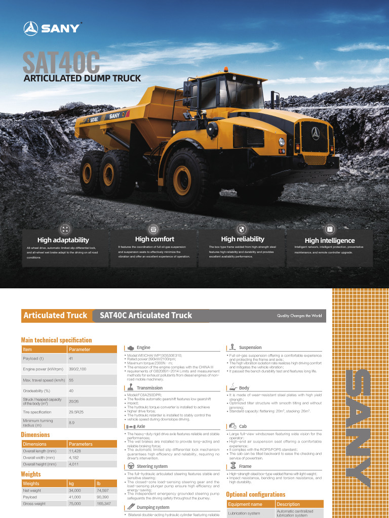 SAT40C Technical Data-171713 | PDF | Truck | Steering