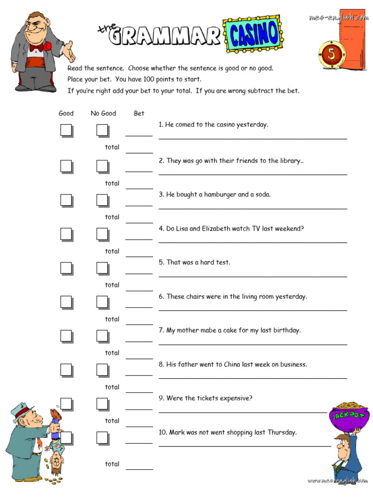 Grammar Betting Game | PDF