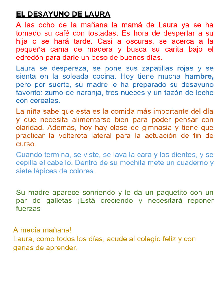 EL DESAYUNO DE LAURA | PDF