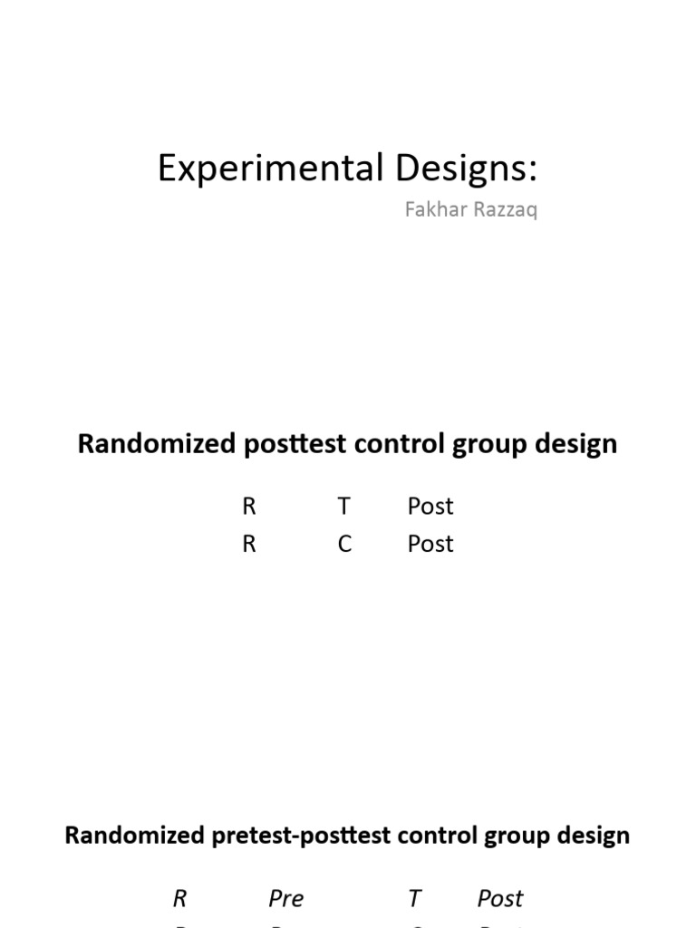 Experimental Designs | PDF