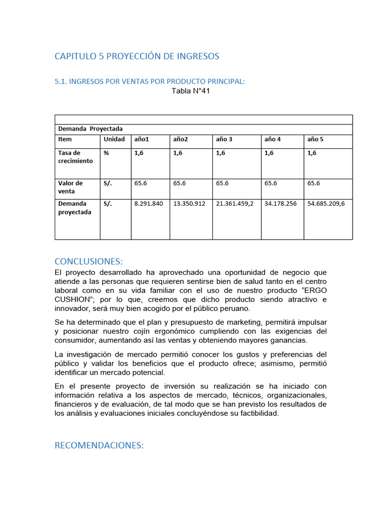 Capitulo 5 Proyección de Ingresos | PDF | Business | Producto (Negocio)
