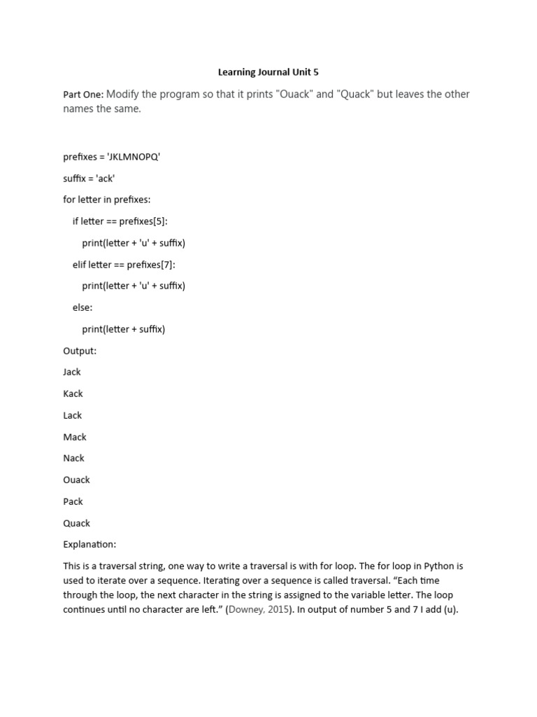 Learning Journal Unit 5 | PDF