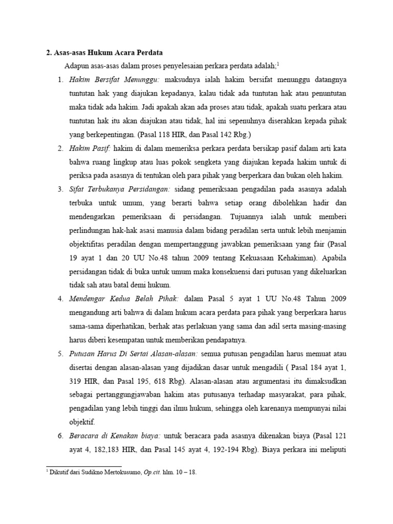 Asas Hukum Acara Perdata | PDF