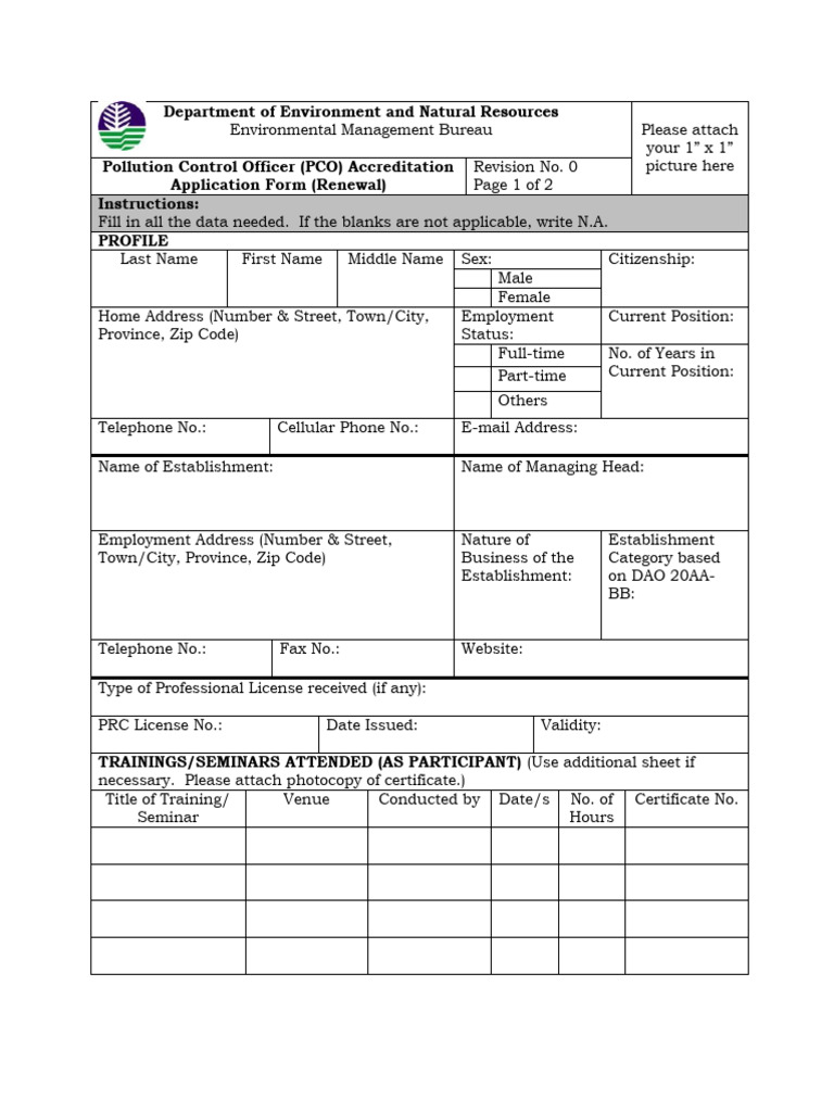PCO Accreditation Renewal Application Form | PDF