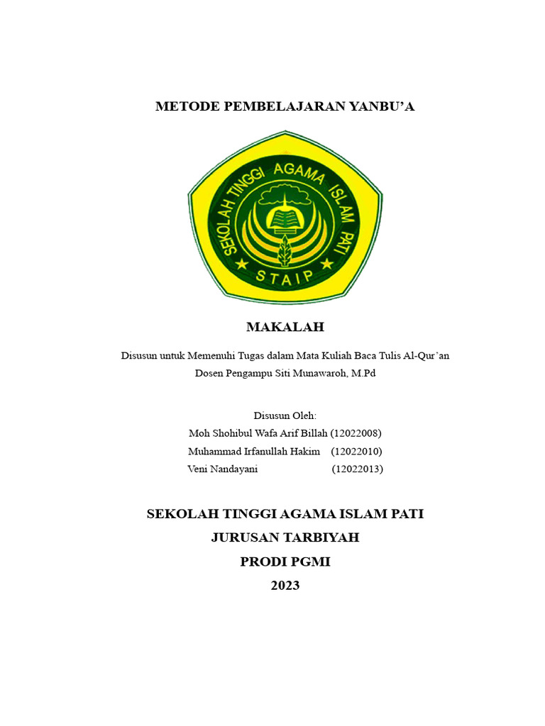 Metode Pembelajaran Yanbu-2 | PDF