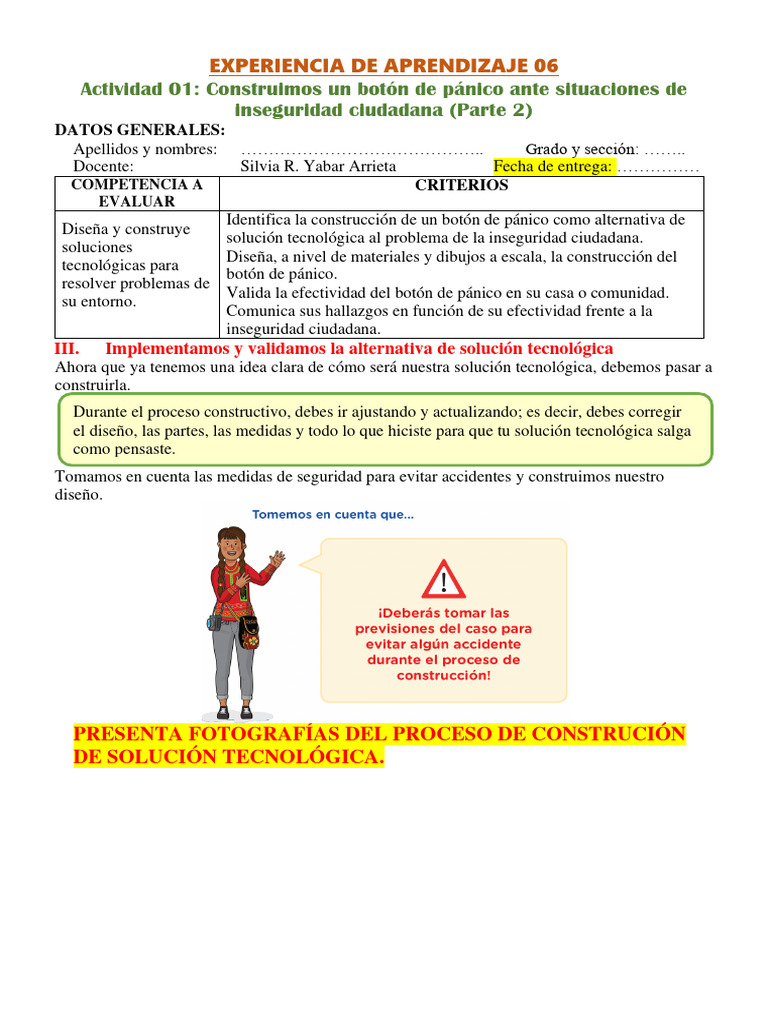 Experiencia de Aprendizaje 06 - Actividad 02-4to | PDF