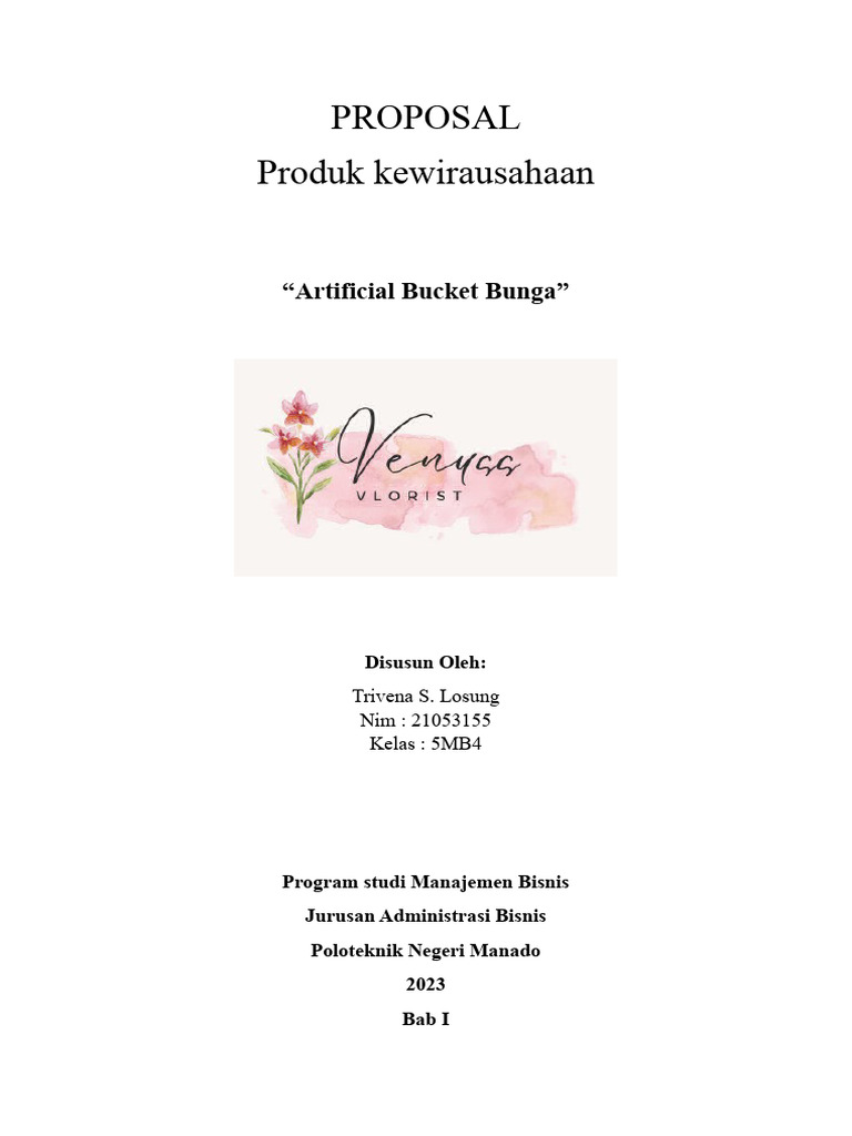 Kewirausahaan Proposal Bucket Bunga | PDF
