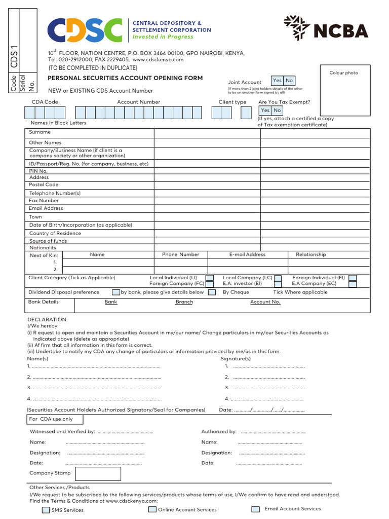 Personal Securities Account Opening Form | PDF | Banks | Privacy