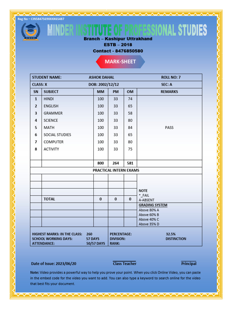Marksheet | Download Free PDF | Science | Computer Programming