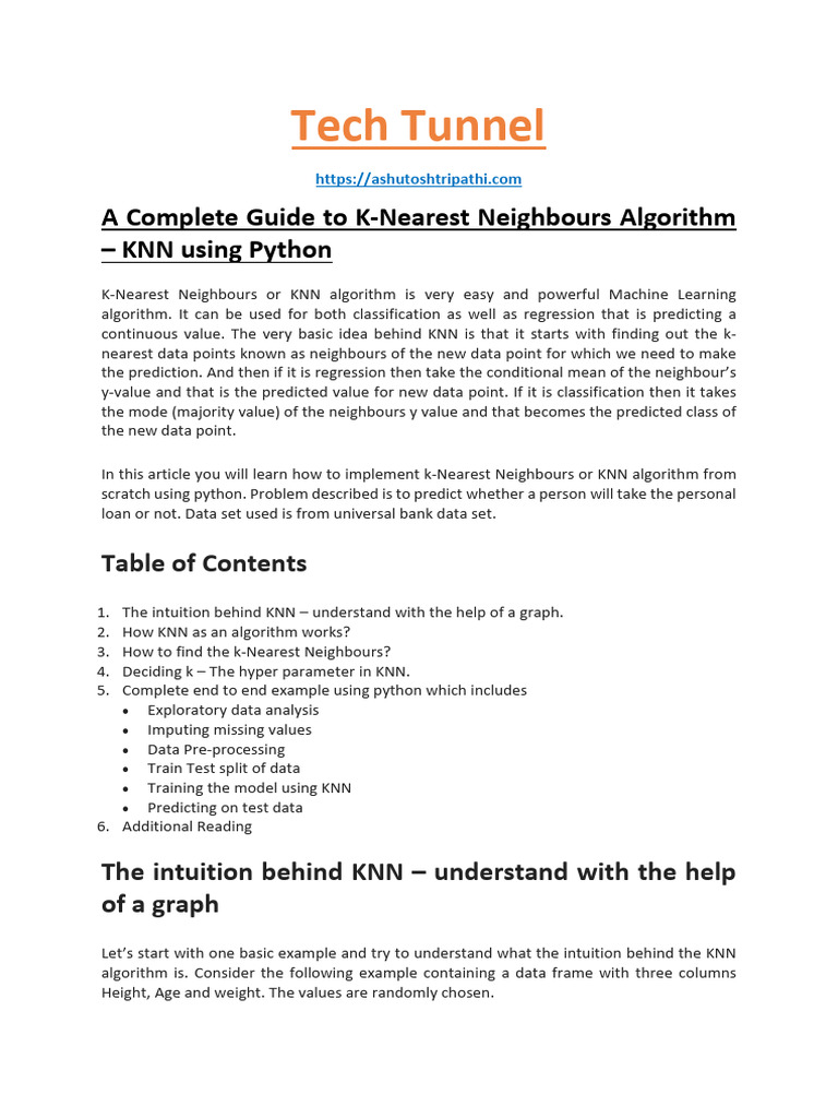 KNN Algorithm Guide with Python | PDF | Statistical Classification | Statistics