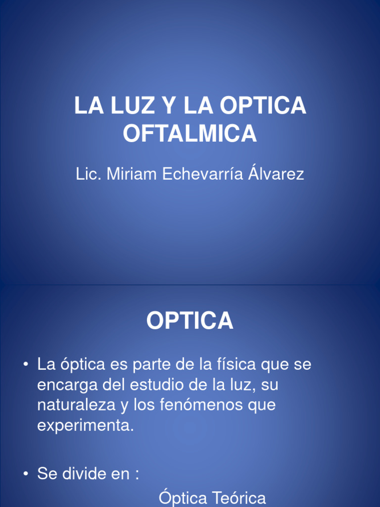 1la Luz y La Optica Oftalmica | PDF | Óptica | Ultravioleta