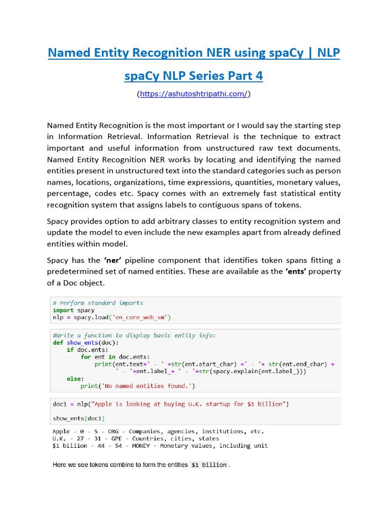 Named_Entity_Recognition_and_its_Visualization_1598272442 | PDF | Annotation | Computer Programming