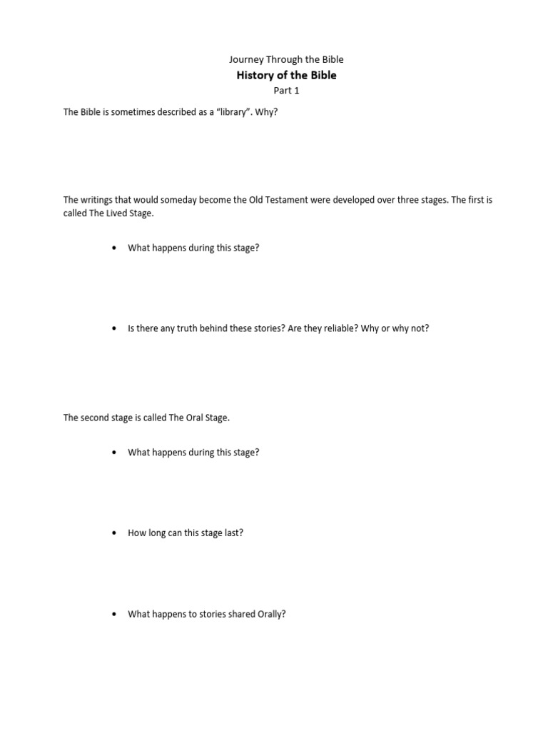 History of The Bible (Part 1) | PDF History of The Bible (Part 1) | PDF