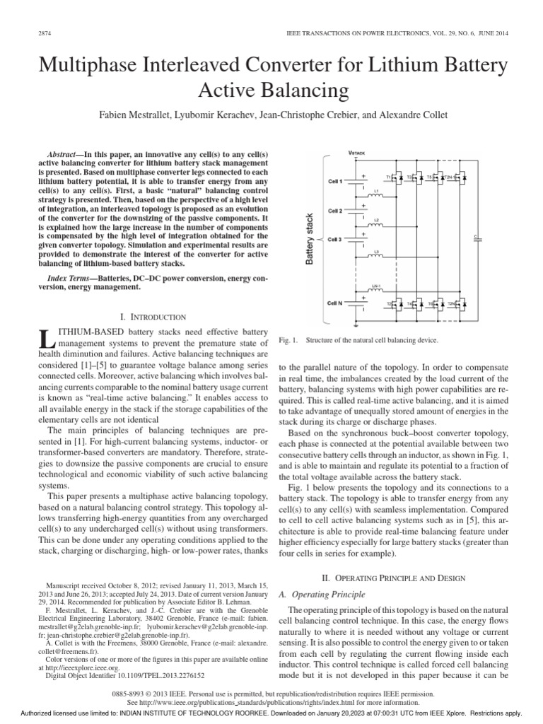 Multiphase Interleaved Converter For Lithium Battery Active Balancing Pdf Inductor Inductance