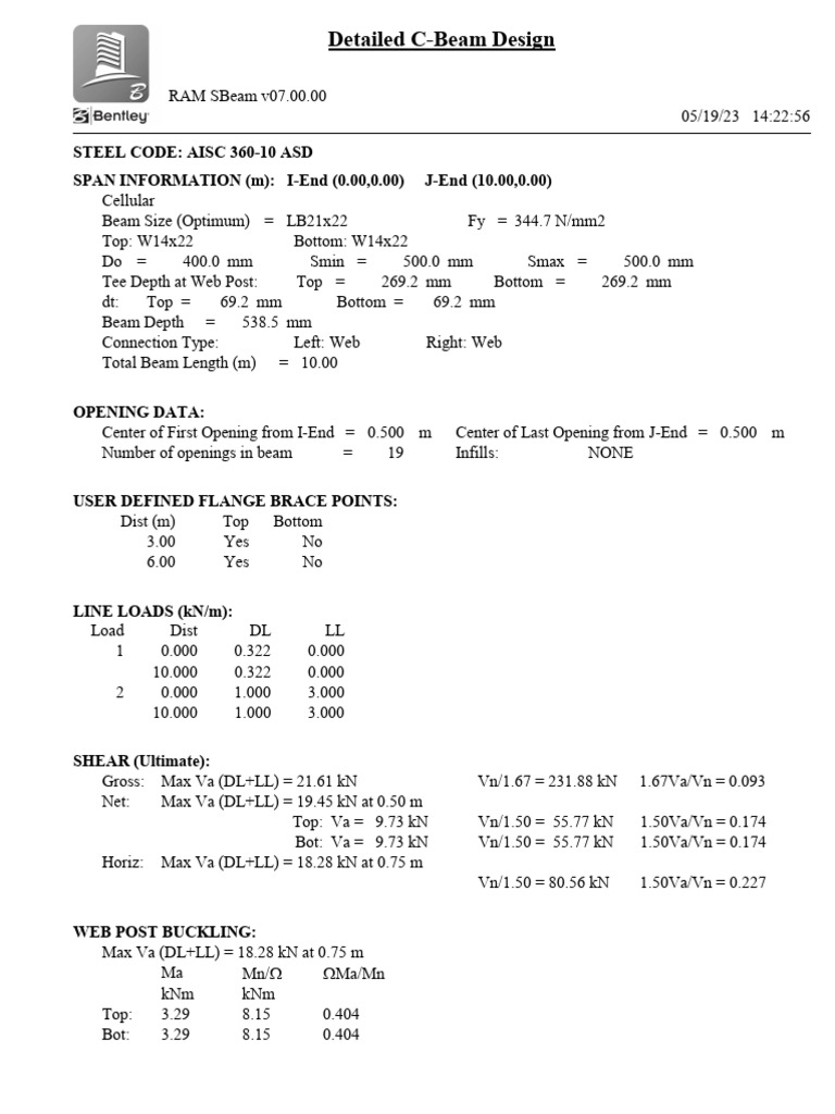 Cellular Beam L 10M | PDF | Iron | Steel