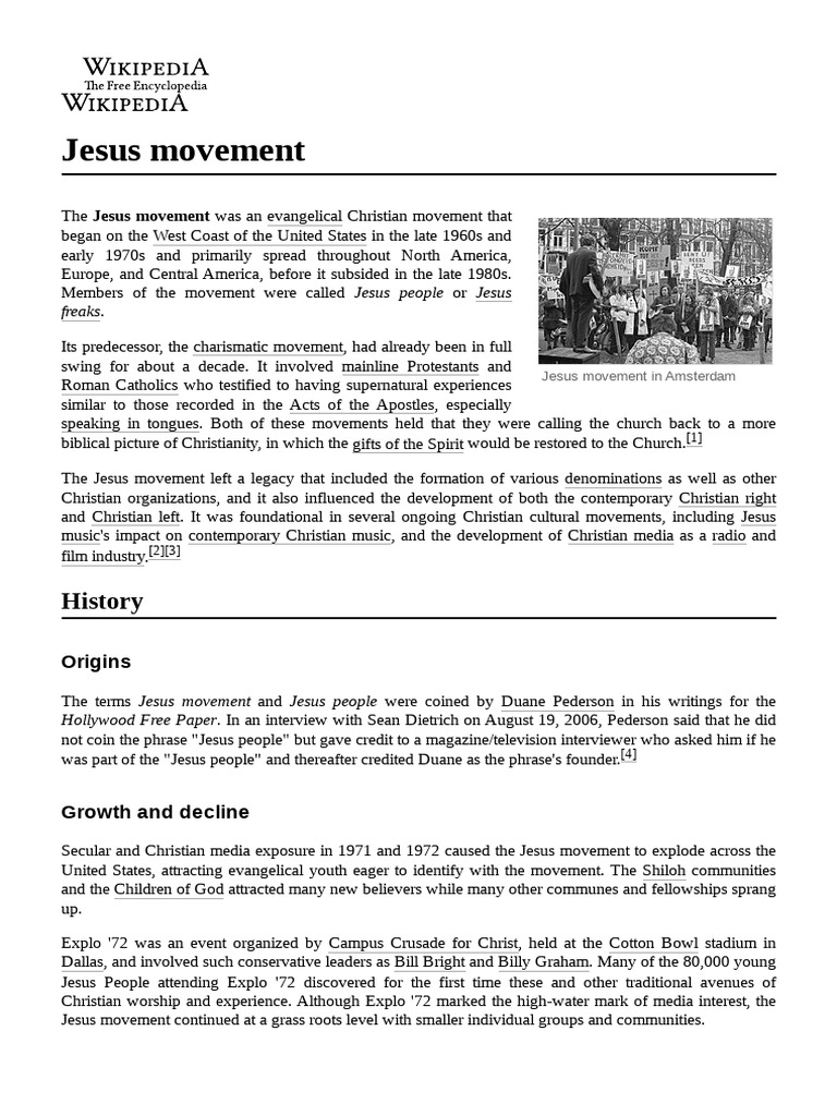 Jesus Movement | PDF | Protestant Denominational Families | Christian ...