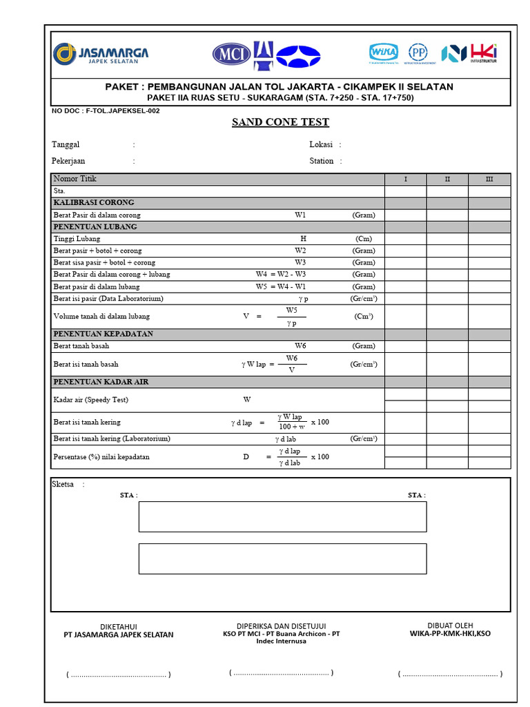 000-Form Sand Cone Dan DCP - Share | PDF