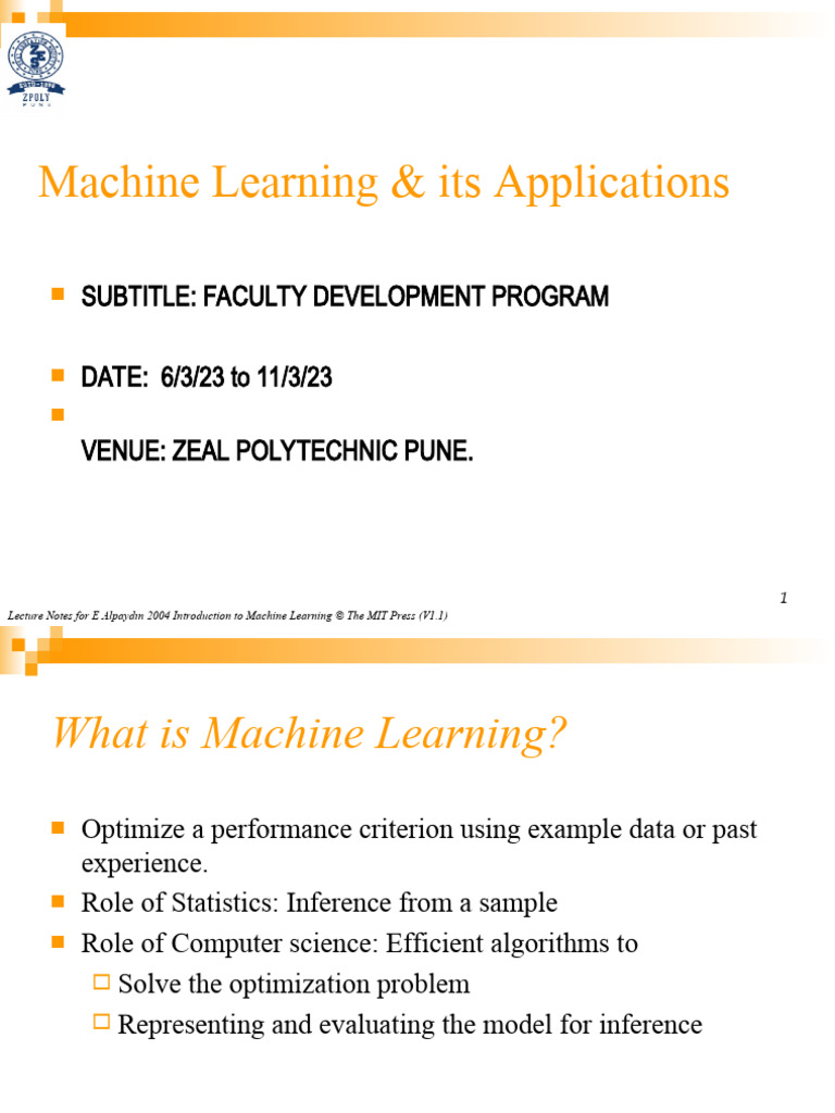 ML and Its Application | PDF | Machine Learning | Applied Mathematics