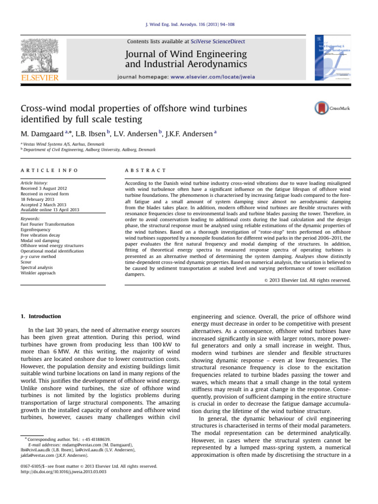 Cross Wind | PDF | Wind Turbine | Damping