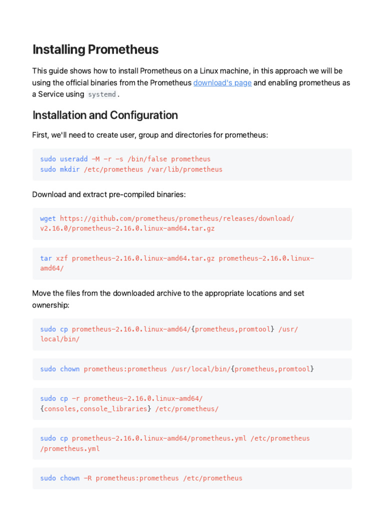 Installing Prometheus | PDF
