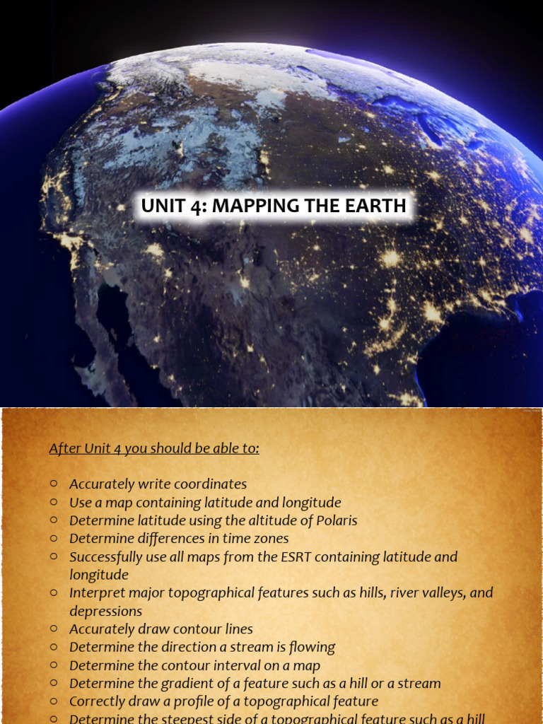 UNIT 4 Mapping The Earth | PDF | Latitude | Contour Line