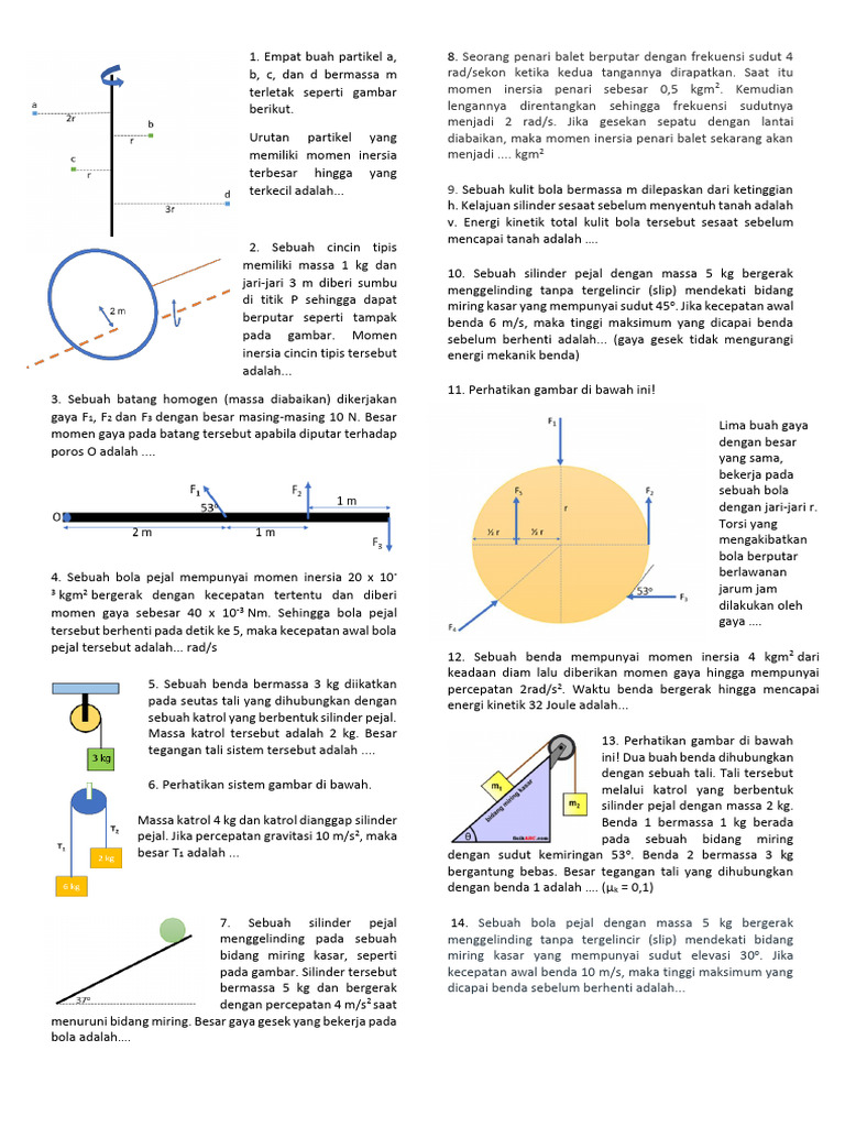 Latihan Dinamika Rotasi II | PDF