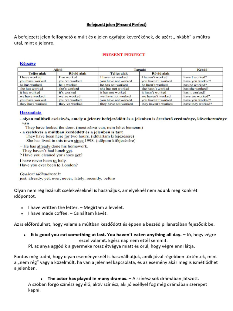 Present Perfect 1 | PDF