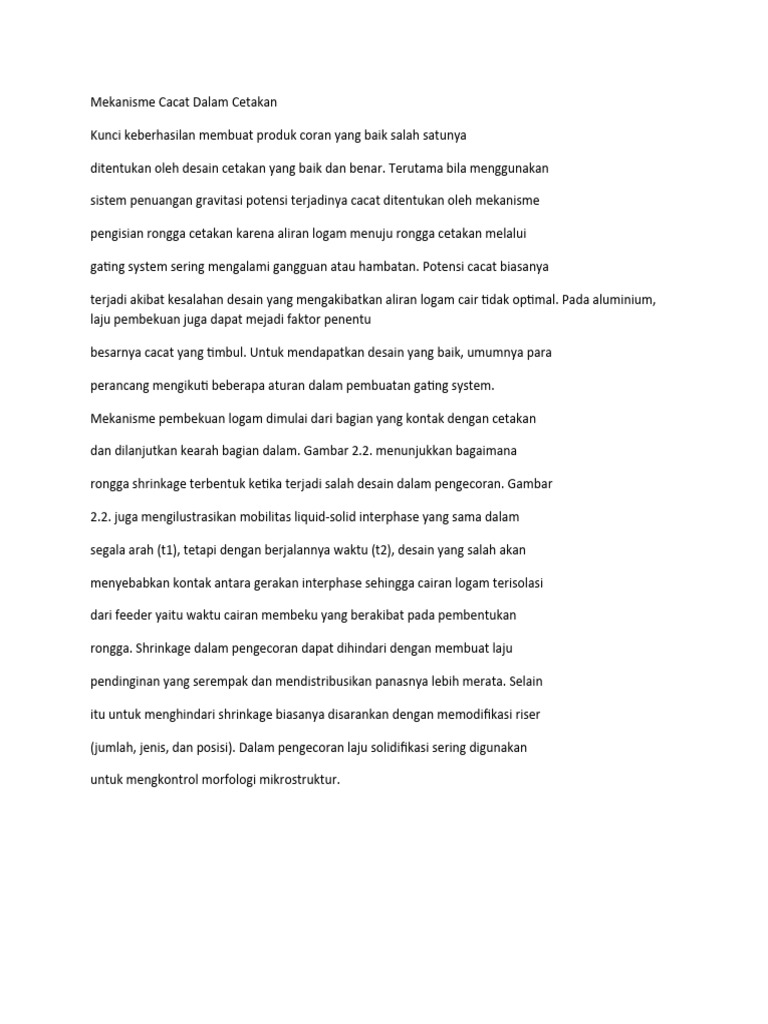 Mekanisme Cacat Cetakan dan Solusinya | PDF | Griya & Taman | Sains ...