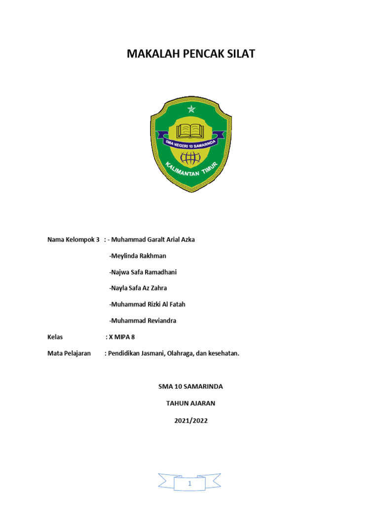 Makalah Pencak Silat Kelompok 3. | PDF