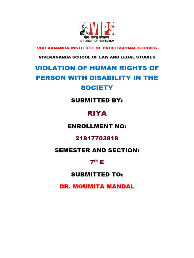 Human Right Psda | PDF | Disability | Dignity