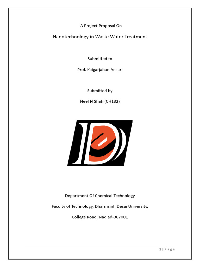 ETC - Project - Proposal Final | PDF | Sewage Treatment | Nanomaterials
