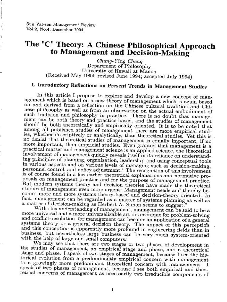 Cheng, Chung-Ying - The C Theory, A Chinese Philosophical Approach to ...