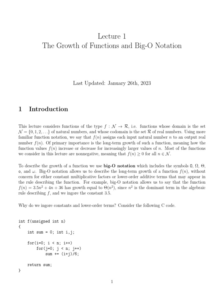 Big O | PDF | Time Complexity | Function (Mathematics)