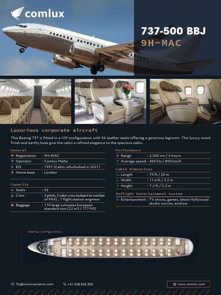 737-500 BBJ 9H-MAC Leaflet-01 | PDF