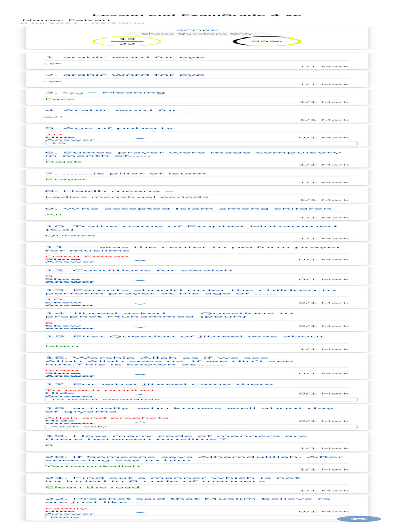 Answer Sheet 2 | PDF | Semitic Words And Phrases | Abrahamic Religions