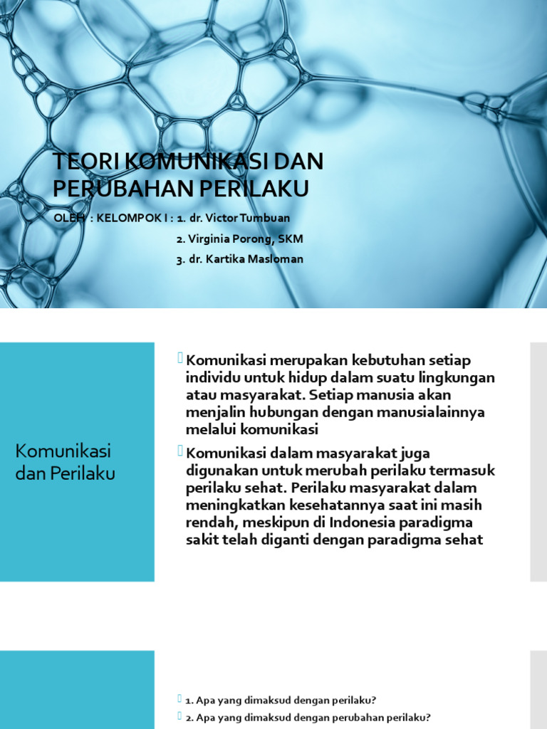 Teori Komunikasi Dan Perubahan Perilaku | PDF