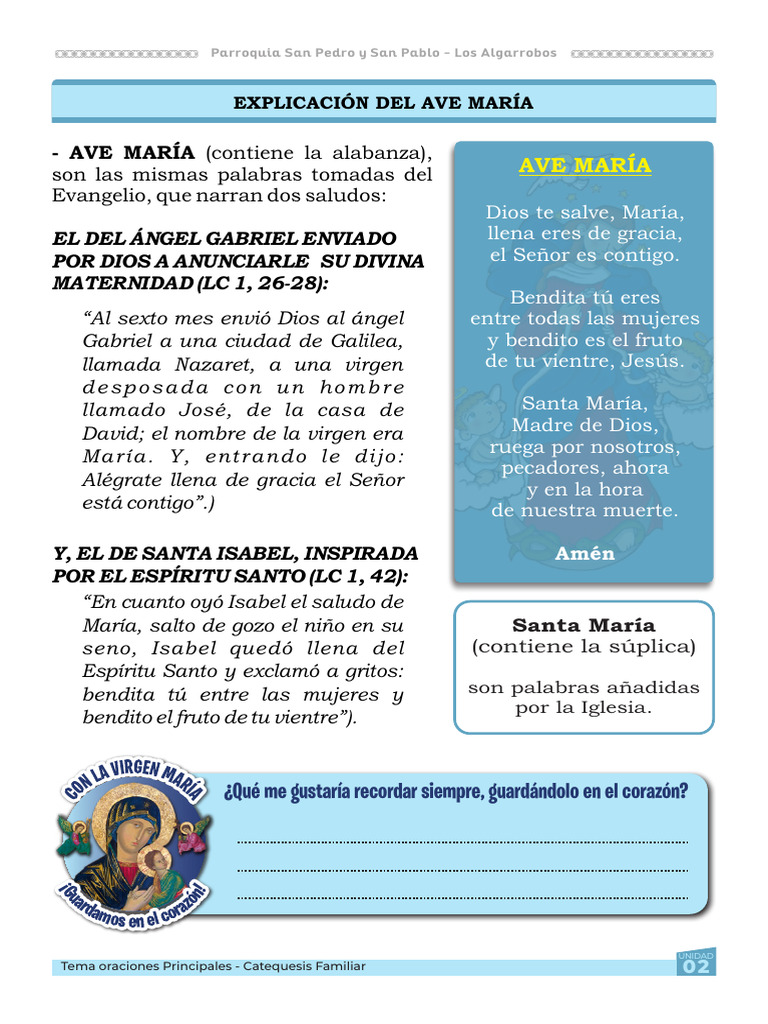 Explicación del Ave María | PDF