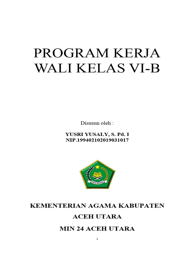 Sampul Program Kerja Wali Kelas | PDF