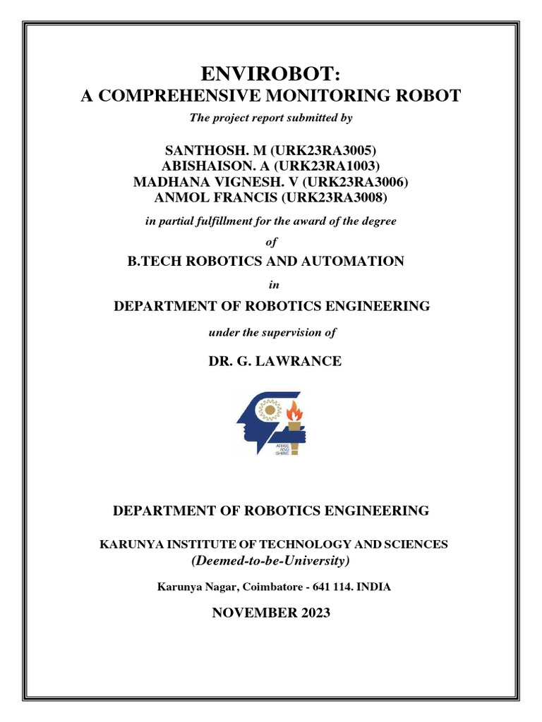 ENVIROBOT' | PDF | Internet Of Things | Wi Fi