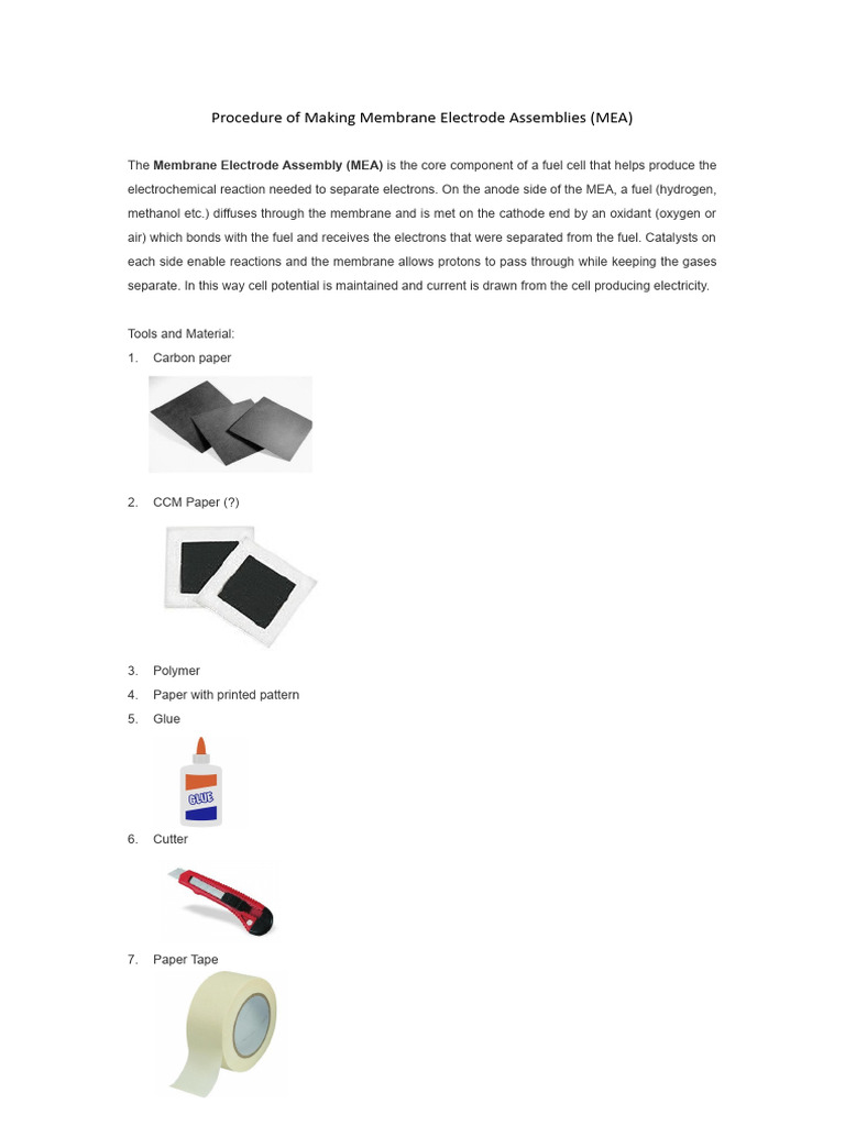Procedure of Making Membrane Electrode Assemblies | PDF