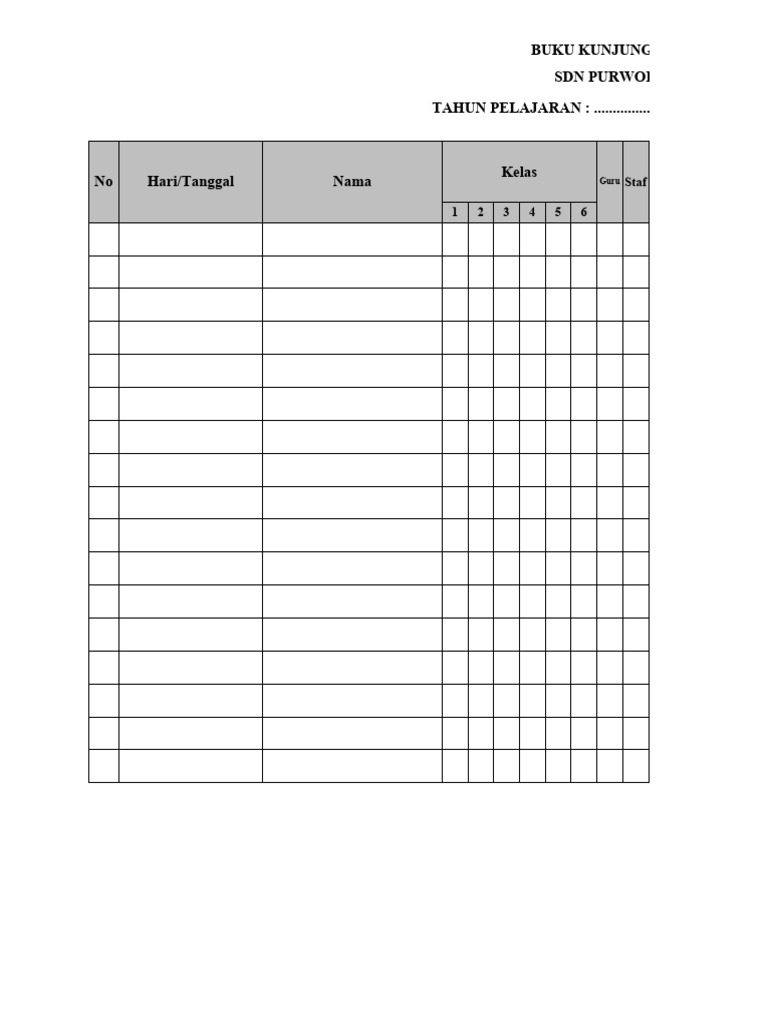 Buku Kunjungan Uks | PDF