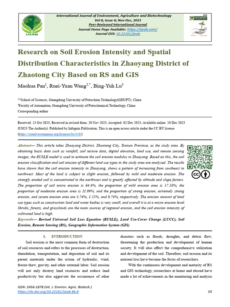 Research on Soil Erosion Intensity and Spatial Distribution ...