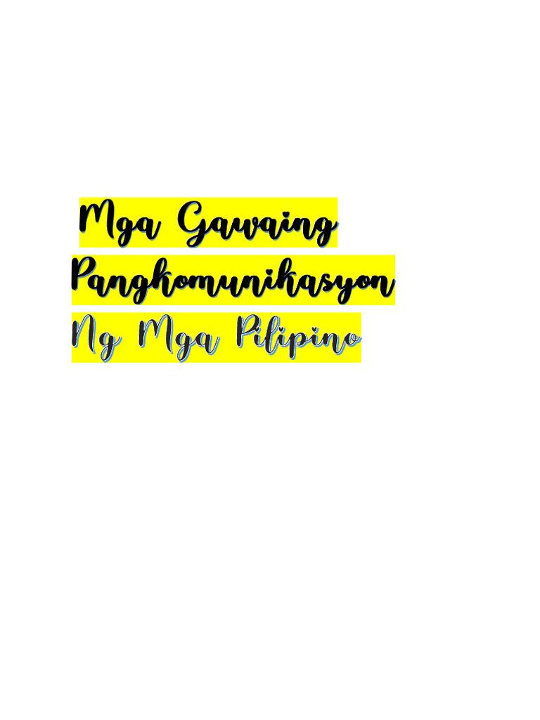 Gawaing Pangkomunikasyon NG Mga Pilipino Tsismisan | PDF Gawaing Pangkomunikasyon NG Mga Pilipino Tsismisan | PDF