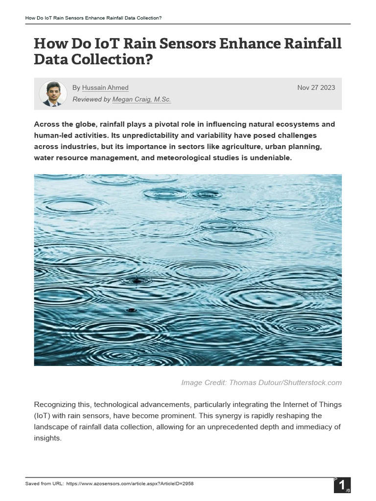 How Do IoT Rain Sensors Enhance Rainfall Data Collection | PDF ...