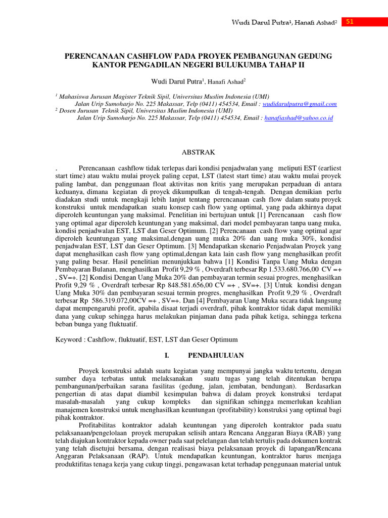 Perencanaan Cash Flow Proyek Konstruksi | PDF