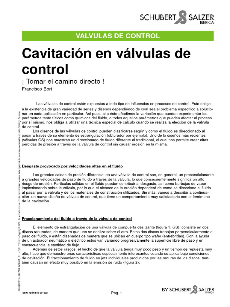 VALVULAS_DE_CONTROL_Cavitacion_en_valvul (1) | PDF | Ingeniería ...