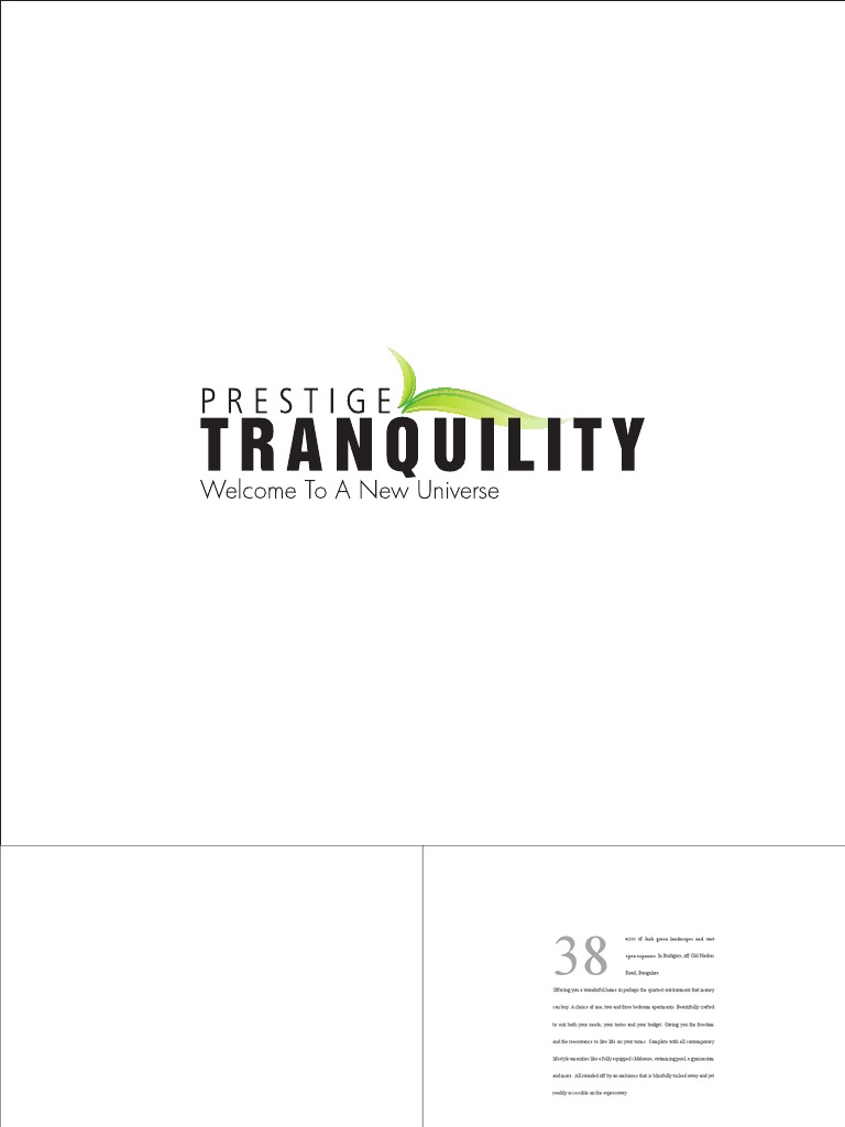 Prestige Tranquility Brochure | PDF | Payments | Cheque