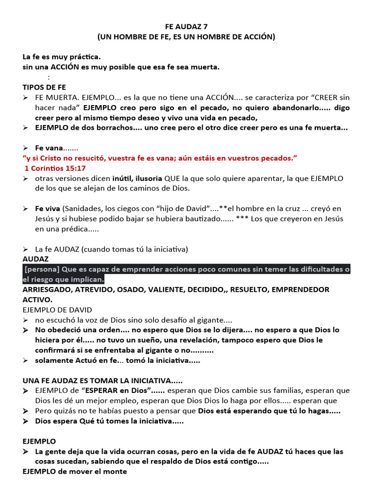 Copia de Fe AUDAZ 7 | PDF | Fe | Dios