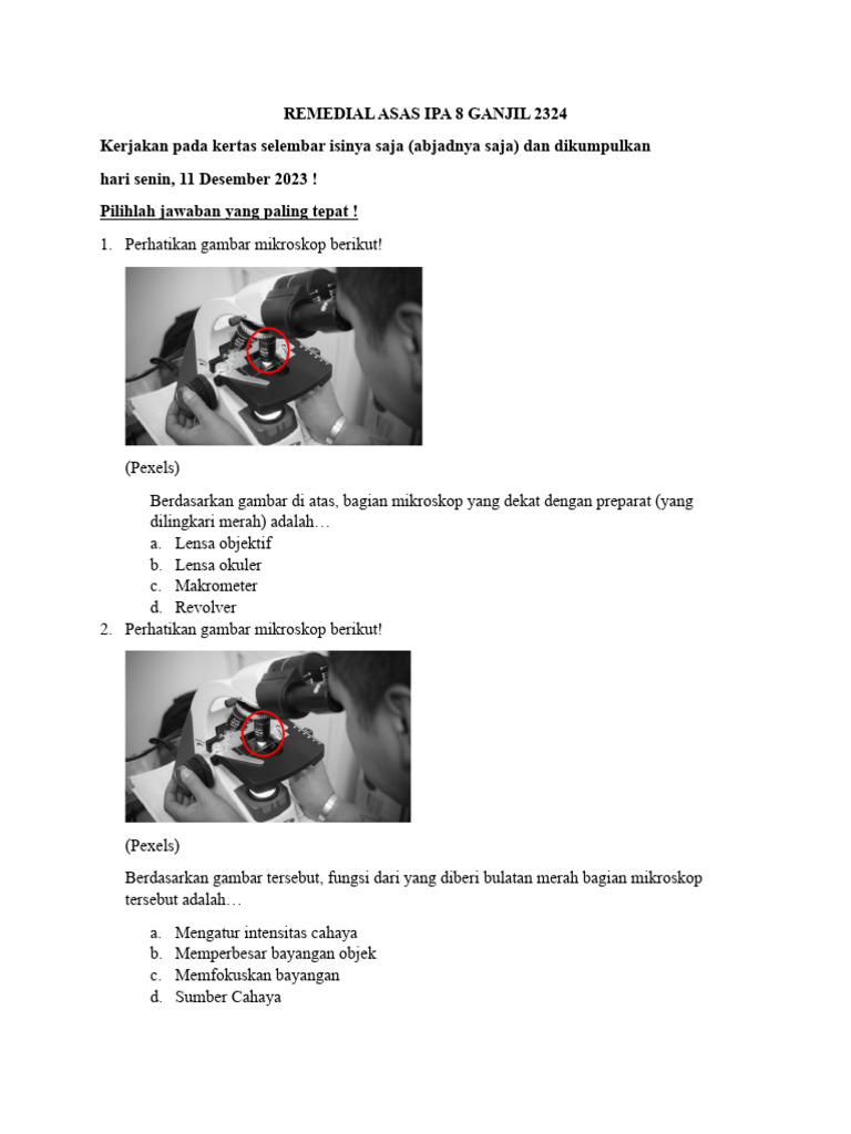 Soal Remedial Asas Ipa 8 Ganjil 23-24 Siswa | PDF